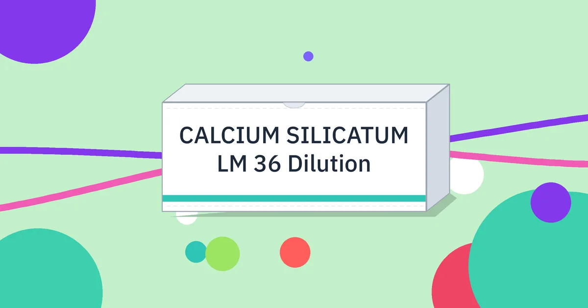 Symbolbild: Packung mit der Aufschrift CALCIUM SILICATUM LM 36 Dilution (PZN 12805849) – Verfügbarkeit und Bezug in Apotheken in Frankfurt am Main