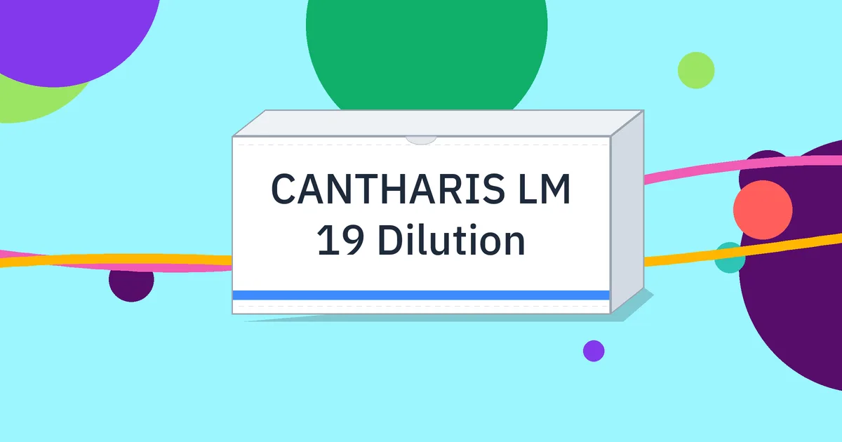 Symbolbild: Packung mit der Aufschrift CANTHARIS LM 19 Dilution (PZN 12808262) – Verfügbarkeit und Bezug in Apotheken in Frankfurt am Main