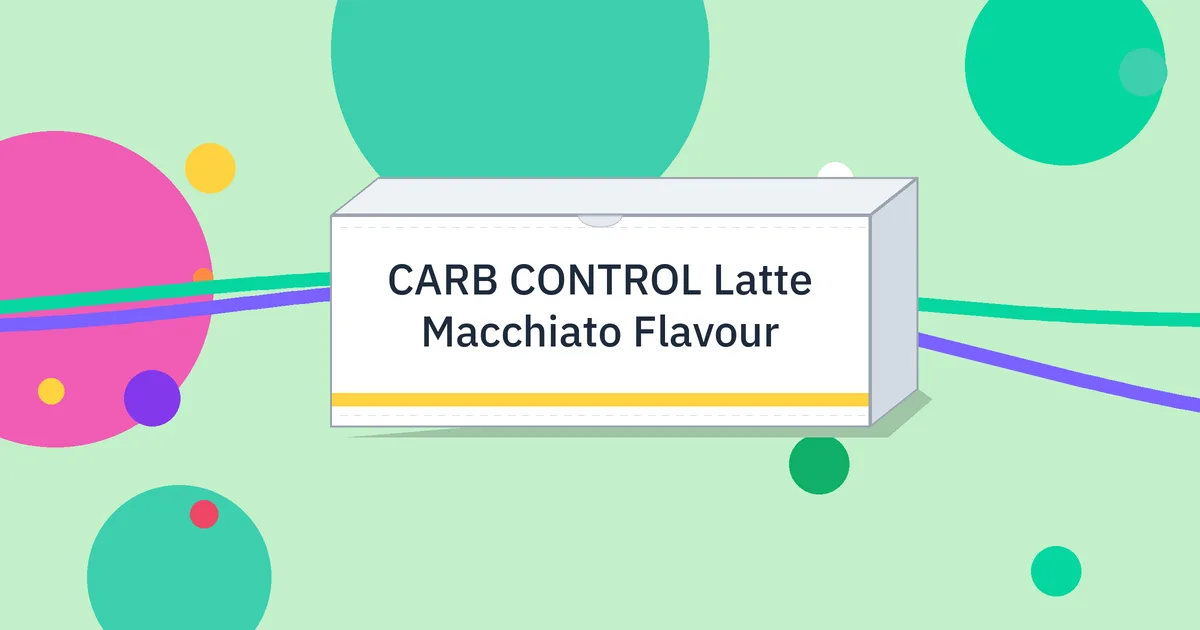 Symbolbild: Packung mit der Aufschrift CARB CONTROL Latte Macchiato Flavour (PZN 10135818) – Verfügbarkeit und Bezug in Apotheken in Frankfurt am Main