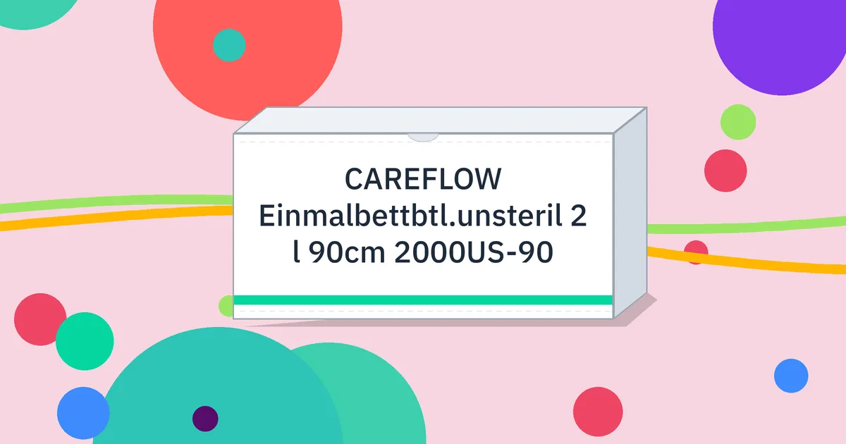 Symbolbild: Packung mit der Aufschrift CAREFLOW Einmalbettbtl.unsteril 2 l 90cm 2000US-90 (PZN 12418549) – Verfügbarkeit und Bezug in Apotheken in Frankfurt am Main