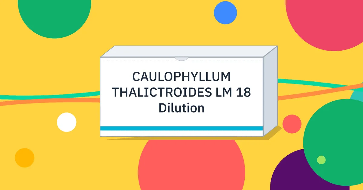 Symbolbild: Packung mit der Aufschrift CAULOPHYLLUM THALICTROIDES LM 18 Dilution (PZN 13434852) – Verfügbarkeit und Bezug in Apotheken in Frankfurt am Main