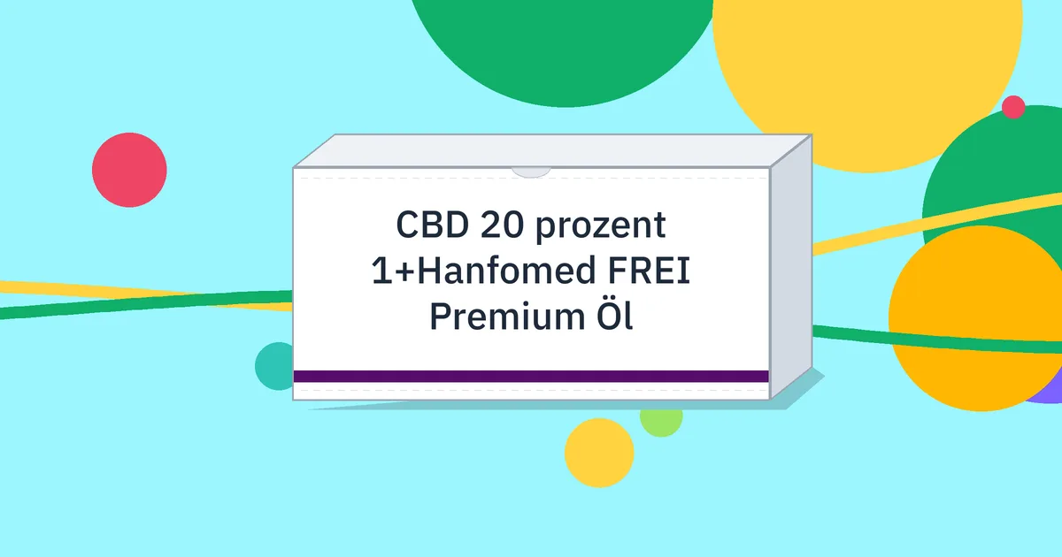 Symbolbild: Packung mit der Aufschrift CBD 20 prozent 1+Hanfomed FREI Premium Öl (PZN 18762199) – Verfügbarkeit und Bezug in Apotheken in Frankfurt am Main