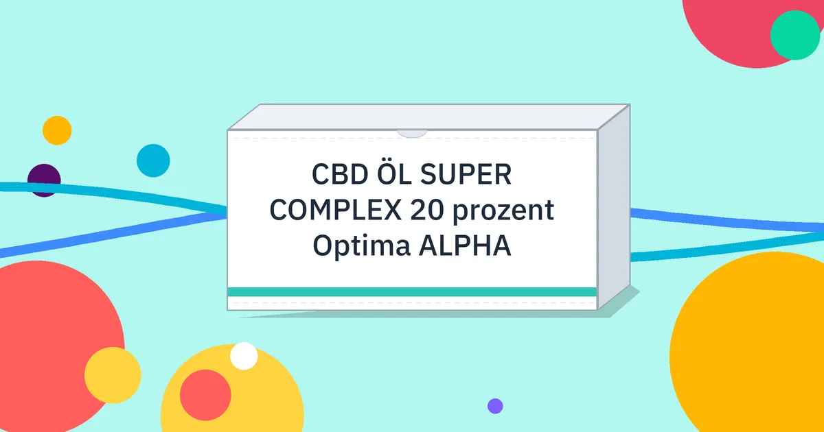 Symbolbild: Packung mit der Aufschrift CBD ÖL SUPER COMPLEX 20 prozent Optima ALPHA (PZN 16785279) – Verfügbarkeit und Bezug in Apotheken in Frankfurt am Main