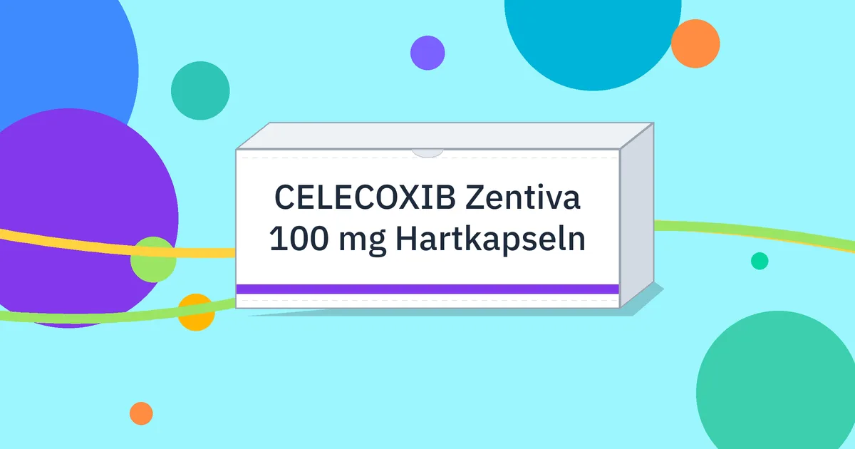 Symbolbild: Packung mit der Aufschrift CELECOXIB Zentiva 100 mg Hartkapseln (PZN 10542110) – Verfügbarkeit und Bezug in Apotheken in Frankfurt am Main