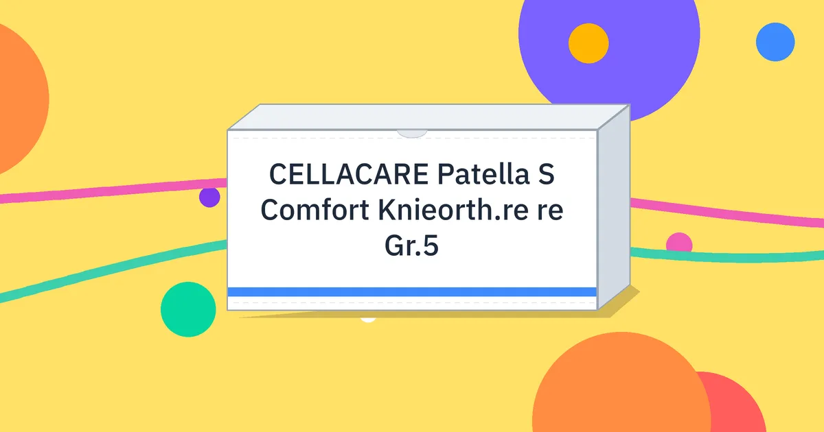 Symbolbild: Packung mit der Aufschrift CELLACARE Patella S Comfort Knieorth.re re Gr.5 (PZN 19251213) – Verfügbarkeit und Bezug in Apotheken in Frankfurt am Main