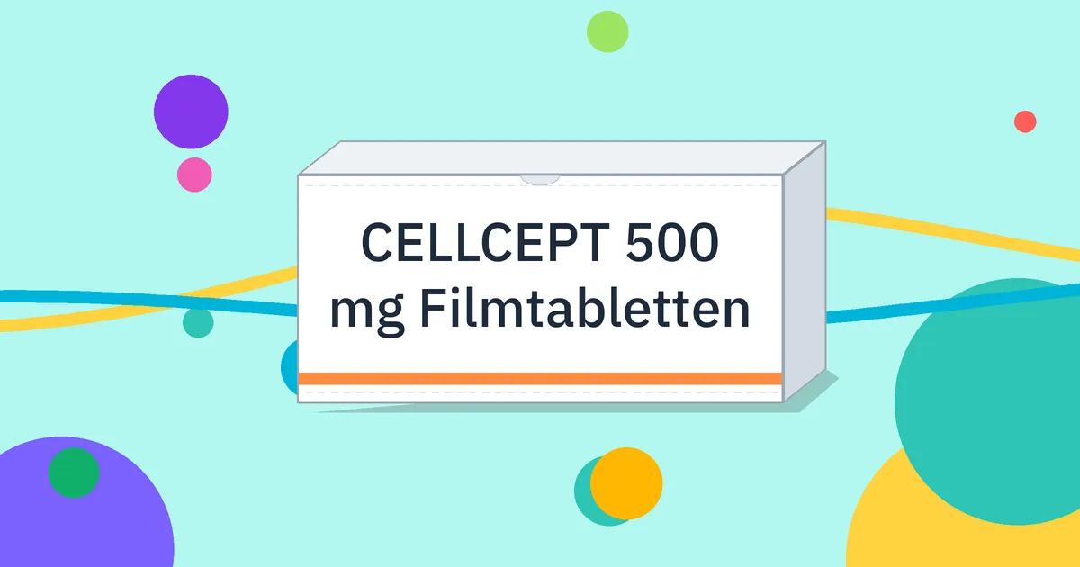Symbolbild: Packung mit der Aufschrift CELLCEPT 500 mg Filmtabletten (PZN 10792901) – Verfügbarkeit und Bezug in Apotheken in Frankfurt am Main