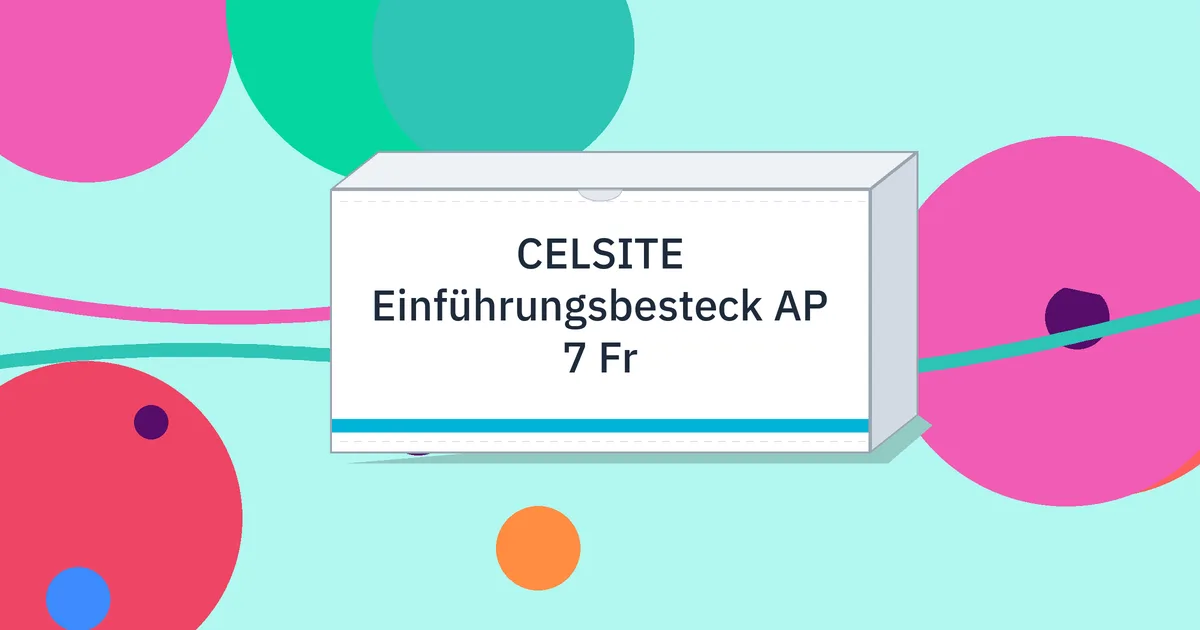 Symbolbild: Packung mit der Aufschrift CELSITE Einführungsbesteck AP 7 Fr (PZN 04945507) – Verfügbarkeit und Bezug in Apotheken in Frankfurt am Main