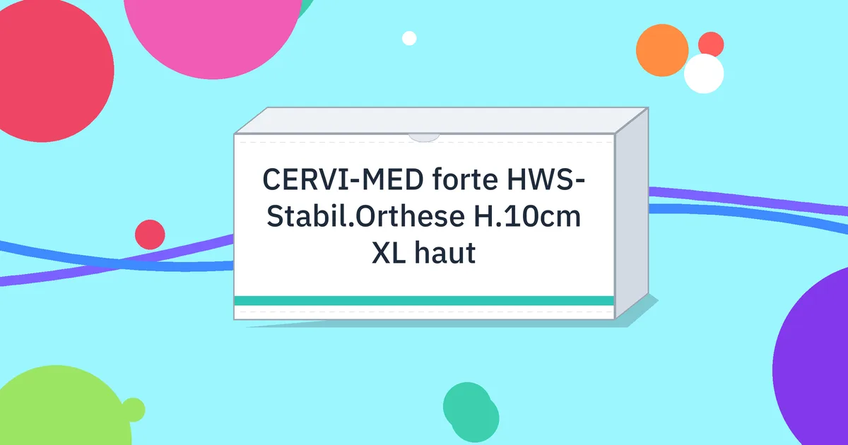 Symbolbild: Packung mit der Aufschrift CERVI-MED forte HWS-Stabil.Orthese H.10cm XL haut (PZN 20309811) – Verfügbarkeit und Bezug in Apotheken in Frankfurt am Main