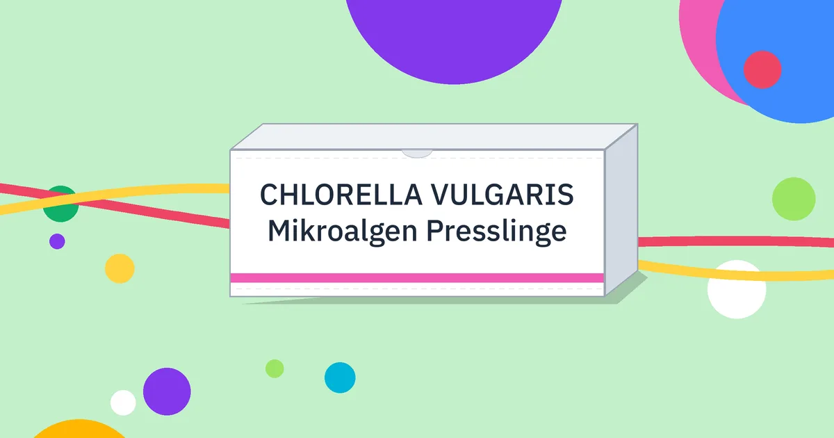 Symbolbild: Packung mit der Aufschrift CHLORELLA VULGARIS Mikroalgen Presslinge (PZN 18779024) – Verfügbarkeit und Bezug in Apotheken in Frankfurt am Main