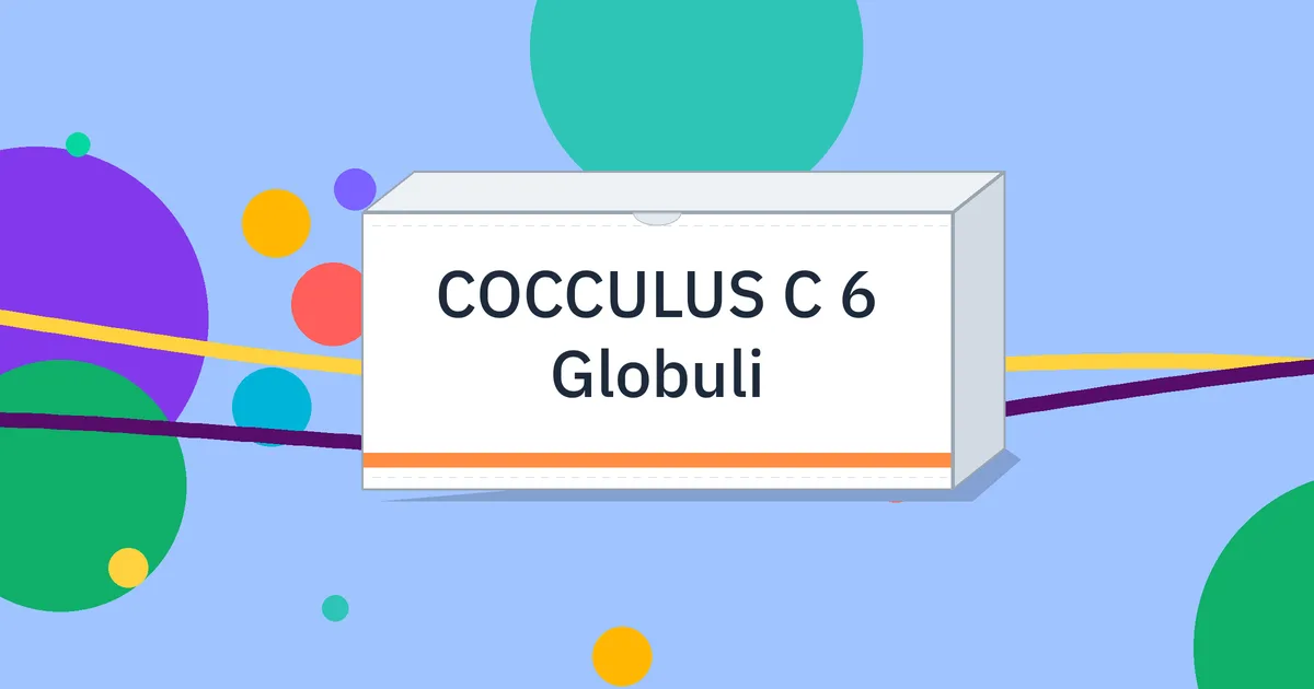 Symbolbild: Packung mit der Aufschrift COCCULUS C 6 Globuli (PZN 04212986) – Verfügbarkeit und Bezug in Apotheken in Frankfurt am Main
