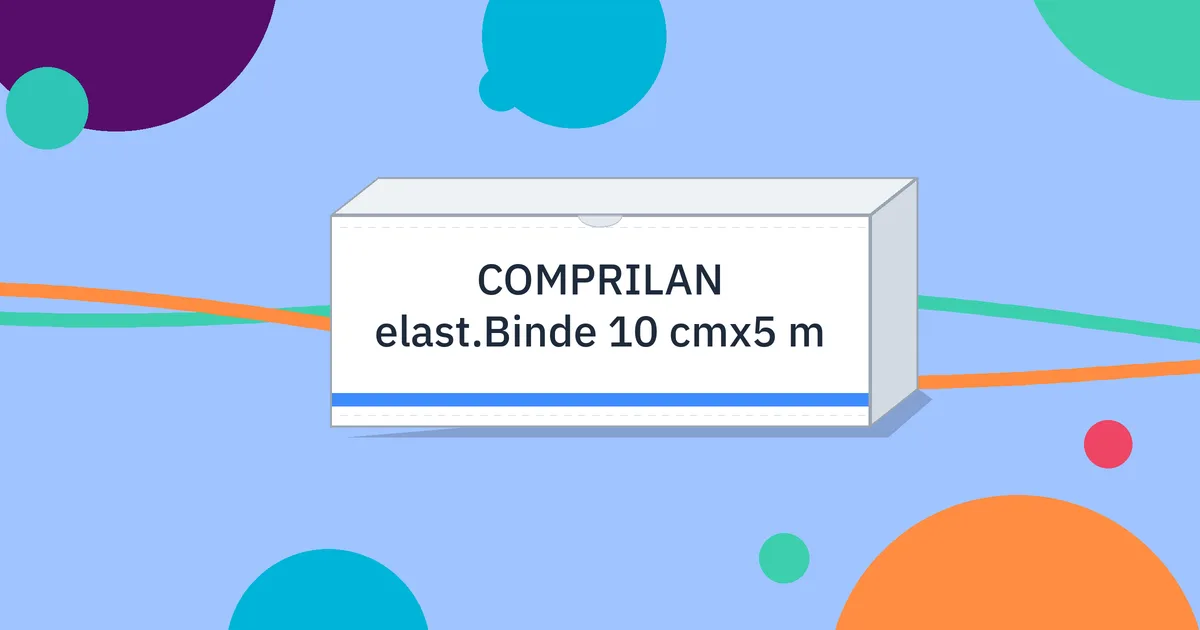 Symbolbild: Packung mit der Aufschrift COMPRILAN elast.Binde 10 cmx5 m (PZN 19347031) – Verfügbarkeit und Bezug in Apotheken in Frankfurt am Main
