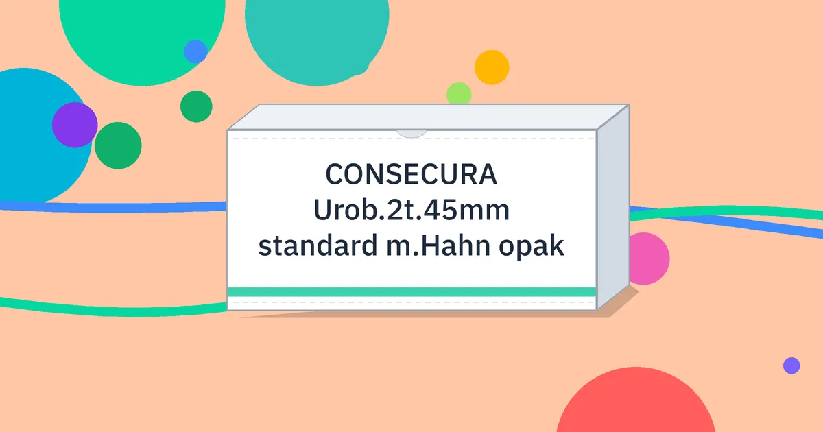 Symbolbild: Packung mit der Aufschrift CONSECURA Urob.2t.45mm standard m.Hahn opak (PZN 00569651) – Verfügbarkeit und Bezug in Apotheken in Frankfurt am Main