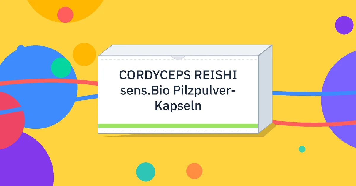 Symbolbild: Packung mit der Aufschrift CORDYCEPS REISHI sens.Bio Pilzpulver-Kapseln (PZN 19724203) – Verfügbarkeit und Bezug in Apotheken in Frankfurt am Main