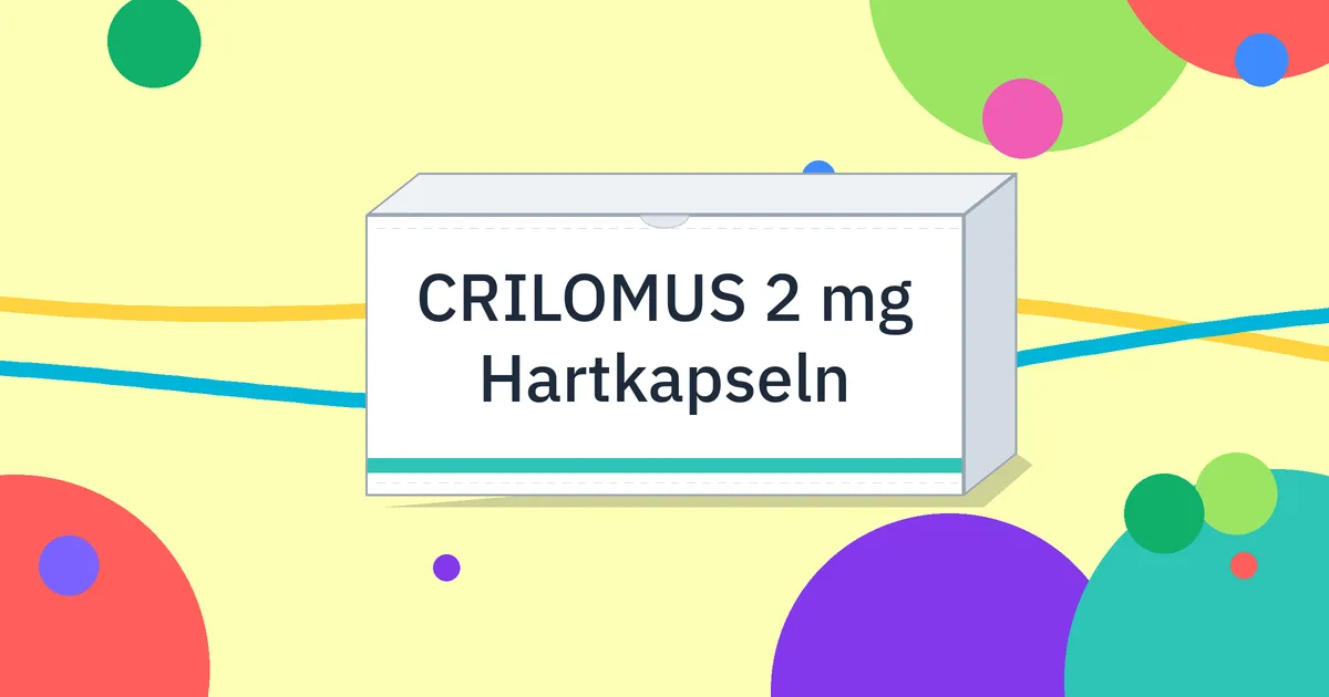 Symbolbild: Packung mit der Aufschrift CRILOMUS 2 mg Hartkapseln (PZN 10382095) – Verfügbarkeit und Bezug in Apotheken in Frankfurt am Main