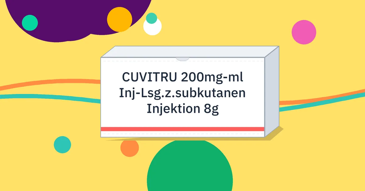 Symbolbild: Packung mit der Aufschrift CUVITRU 200mg-ml Inj-Lsg.z.subkutanen Injektion 8g (PZN 16604065) – Verfügbarkeit und Bezug in Apotheken in Frankfurt am Main