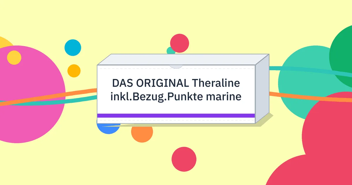 Symbolbild: Packung mit der Aufschrift DAS ORIGINAL Theraline inkl.Bezug.Punkte marine (PZN 12338974) – Verfügbarkeit und Bezug in Apotheken in Frankfurt am Main