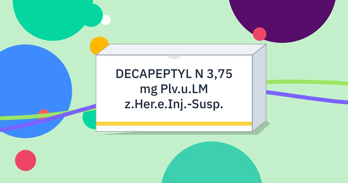 Symbolbild: Packung mit der Aufschrift DECAPEPTYL N 3,75 mg Plv.u.LM z.Her.e.Inj.-Susp. (PZN 02146877) – Verfügbarkeit und Bezug in Apotheken in Frankfurt am Main