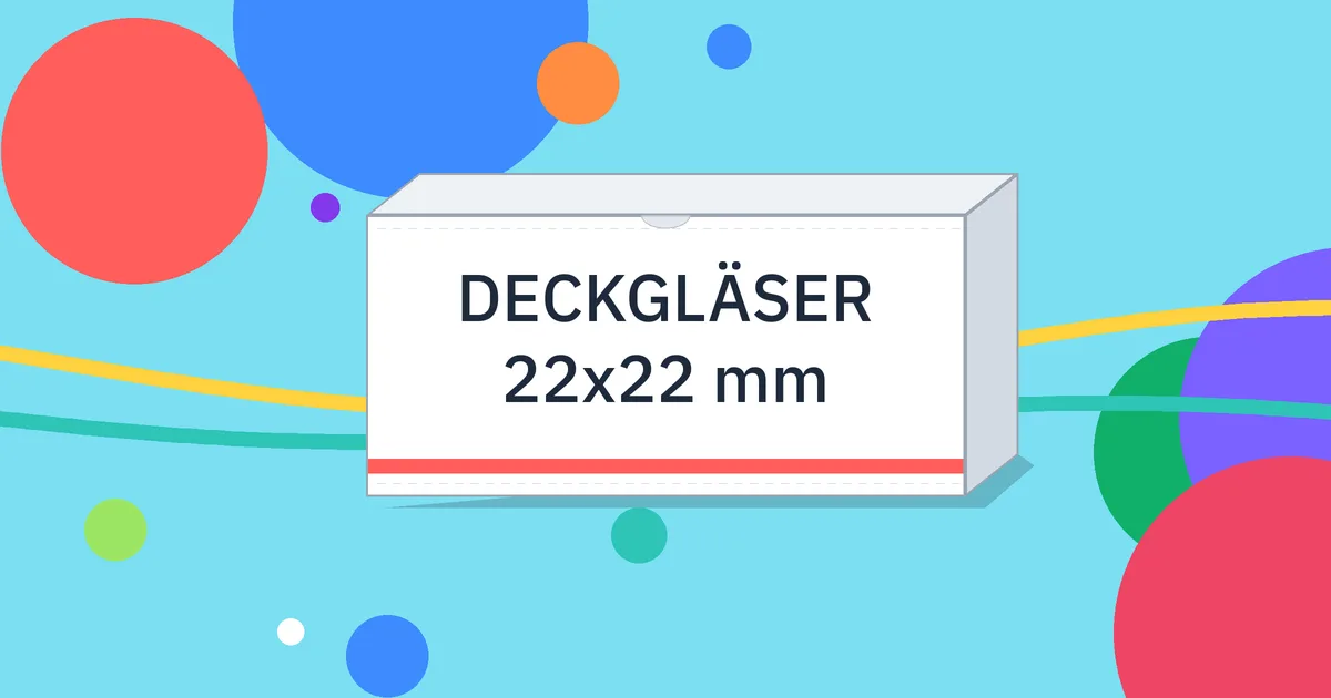 Symbolbild: Packung mit der Aufschrift DECKGLÄSER 22x22 mm (PZN 04818648) – Verfügbarkeit und Bezug in Apotheken in Frankfurt am Main