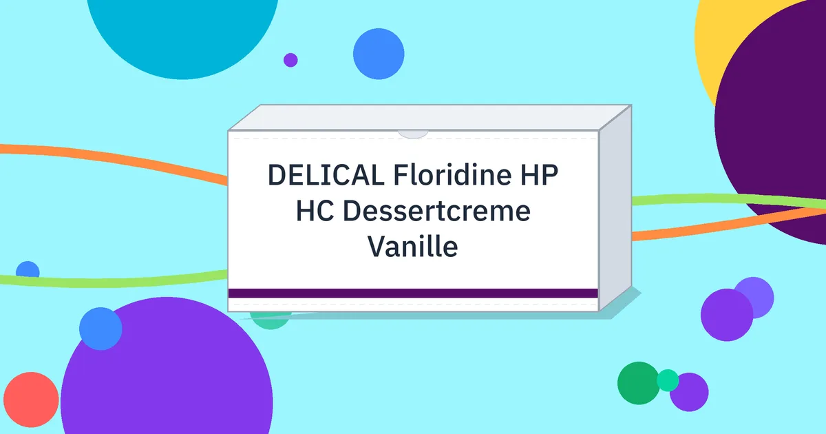 Symbolbild: Packung mit der Aufschrift DELICAL Floridine HP HC Dessertcreme Vanille (PZN 16611237) – Verfügbarkeit und Bezug in Apotheken in Frankfurt am Main