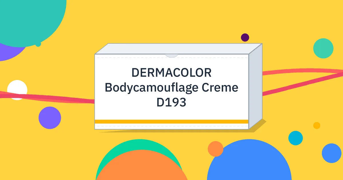 Symbolbild: Packung mit der Aufschrift DERMACOLOR Bodycamouflage Creme D193 (PZN 15818166) – Verfügbarkeit und Bezug in Apotheken in Frankfurt am Main