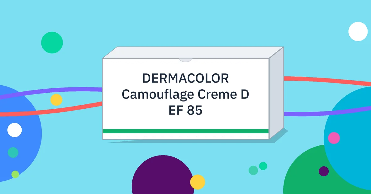Symbolbild: Packung mit der Aufschrift DERMACOLOR Camouflage Creme D EF 85 (PZN 15819102) – Verfügbarkeit und Bezug in Apotheken in Frankfurt am Main