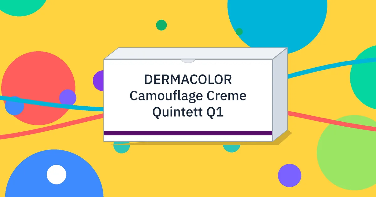Symbolbild: Packung mit der Aufschrift DERMACOLOR Camouflage Creme Quintett Q1 (PZN 15819929) – Verfügbarkeit und Bezug in Apotheken in Frankfurt am Main