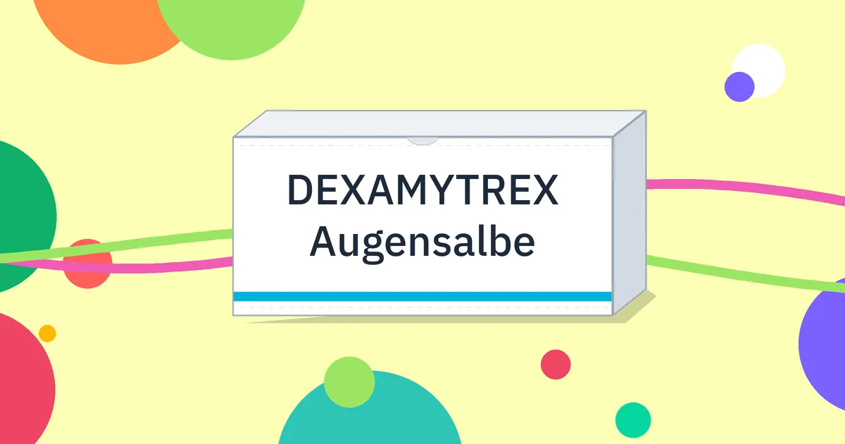Symbolbild: Packung mit der Aufschrift DEXAMYTREX Augensalbe (PZN 02747789) – Verfügbarkeit und Bezug in Apotheken in Frankfurt am Main