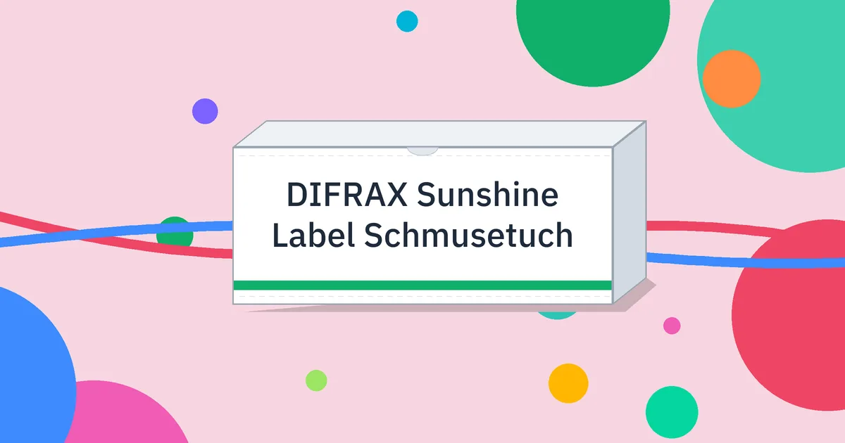 Symbolbild: Packung mit der Aufschrift DIFRAX Sunshine Label Schmusetuch (PZN 12518819) – Verfügbarkeit und Bezug in Apotheken in Frankfurt am Main