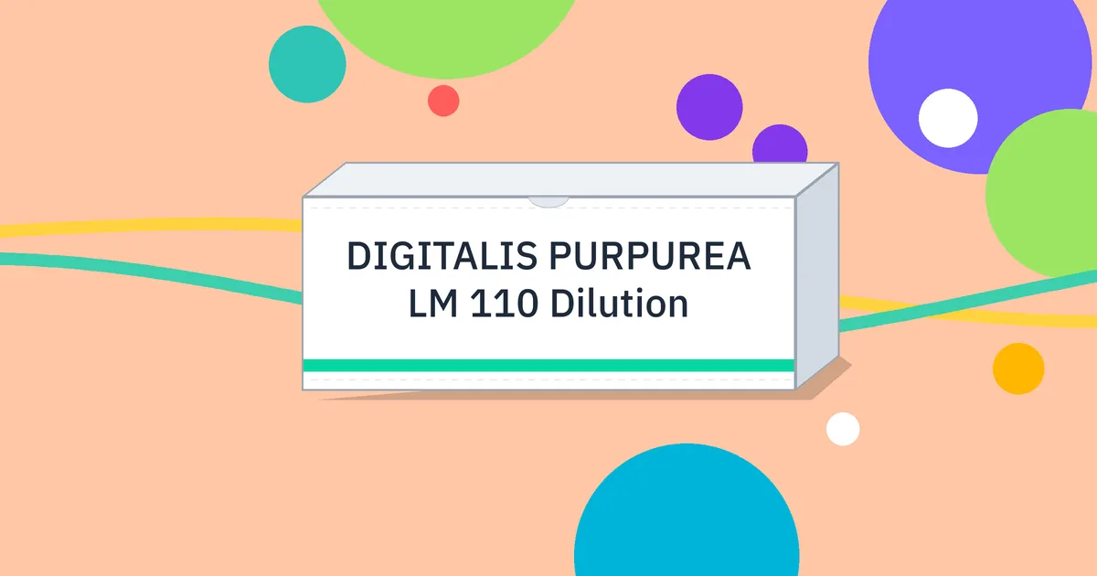 Symbolbild: Packung mit der Aufschrift DIGITALIS PURPUREA LM 110 Dilution (PZN 12842477) – Verfügbarkeit und Bezug in Apotheken in Frankfurt am Main