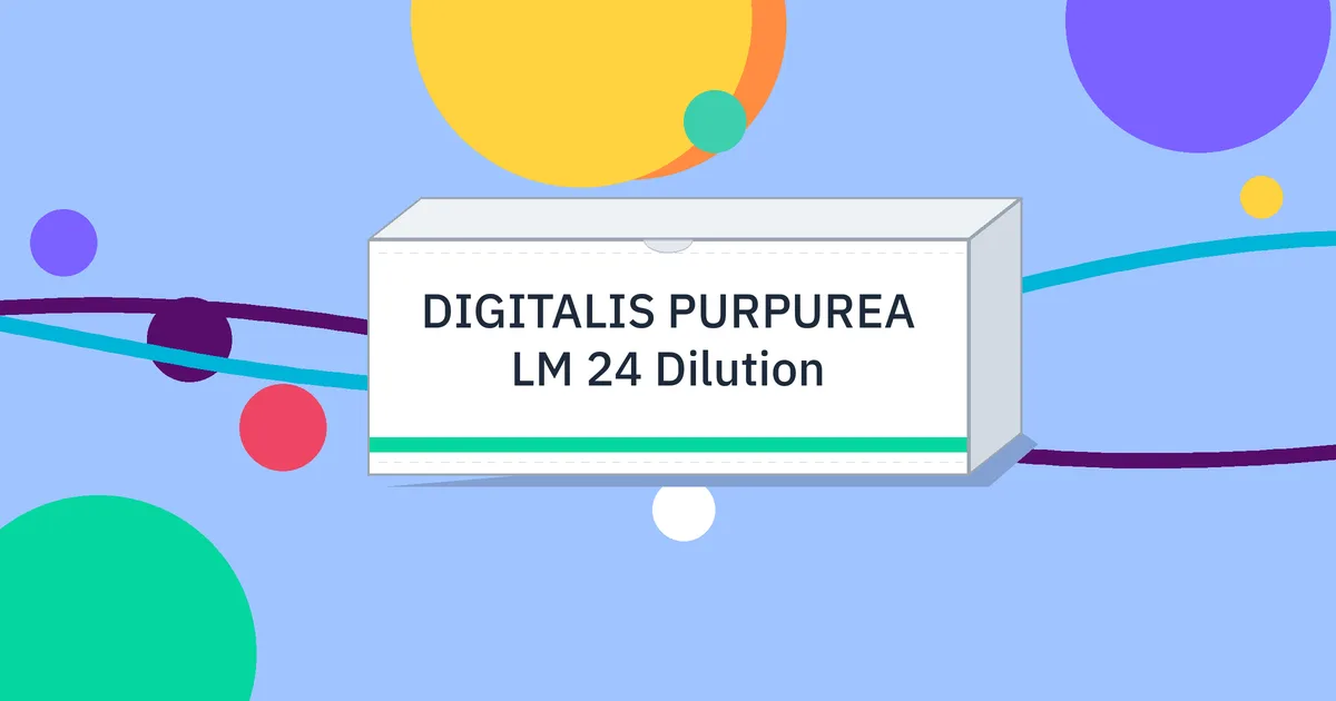 Symbolbild: Packung mit der Aufschrift DIGITALIS PURPUREA LM 24 Dilution (PZN 12842342) – Verfügbarkeit und Bezug in Apotheken in Frankfurt am Main