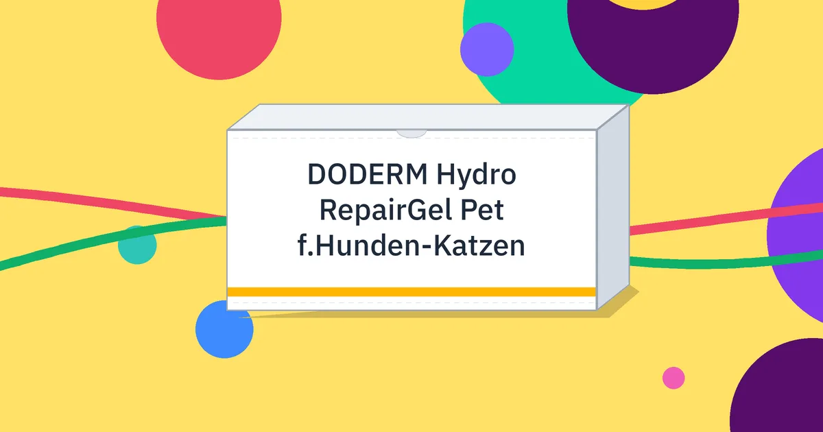Symbolbild: Packung mit der Aufschrift DODERM Hydro RepairGel Pet f.Hunden-Katzen (PZN 19193349) – Verfügbarkeit und Bezug in Apotheken in Frankfurt am Main