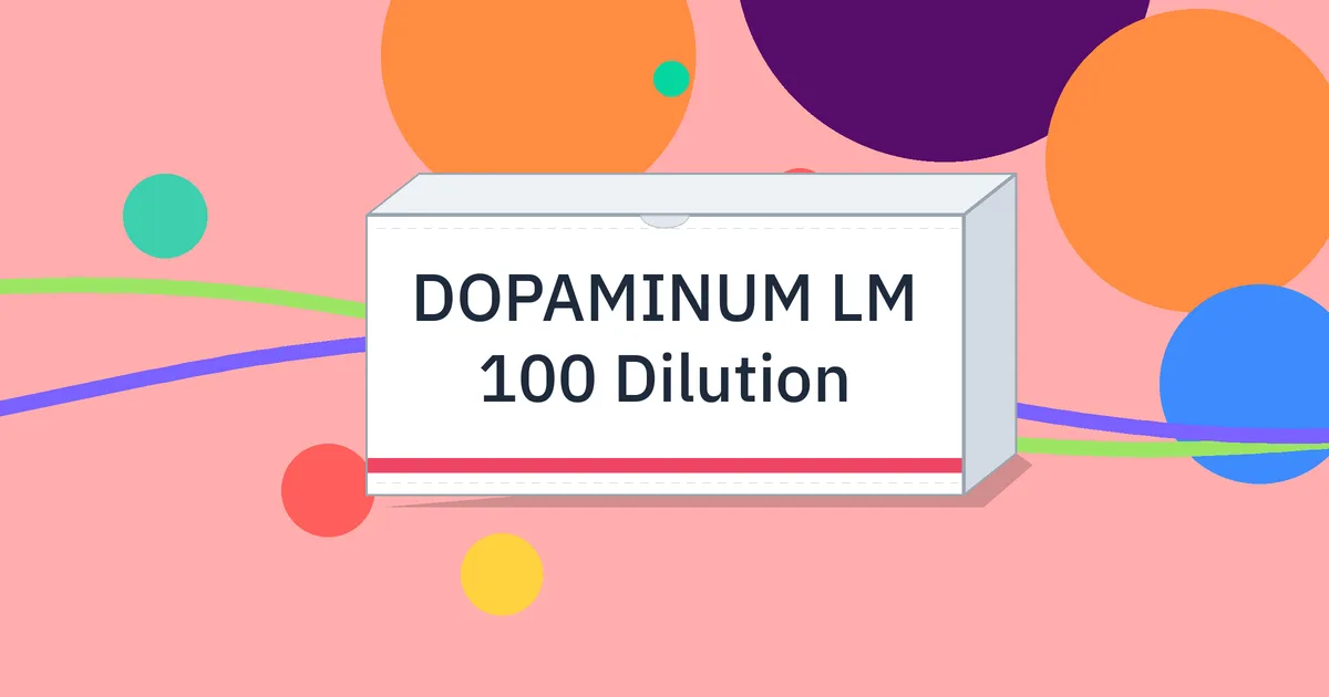 Symbolbild: Packung mit der Aufschrift DOPAMINUM LM 100 Dilution (PZN 12842968) – Verfügbarkeit und Bezug in Apotheken in Frankfurt am Main