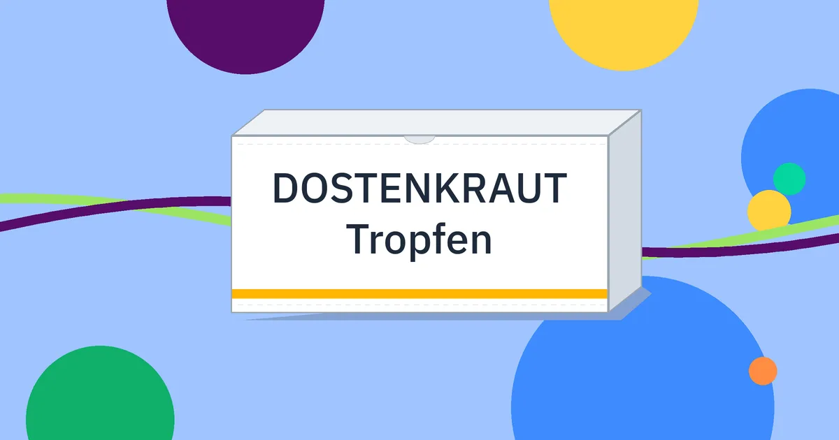 Symbolbild: Packung mit der Aufschrift DOSTENKRAUT Tropfen (PZN 11053181) – Verfügbarkeit und Bezug in Apotheken in Frankfurt am Main