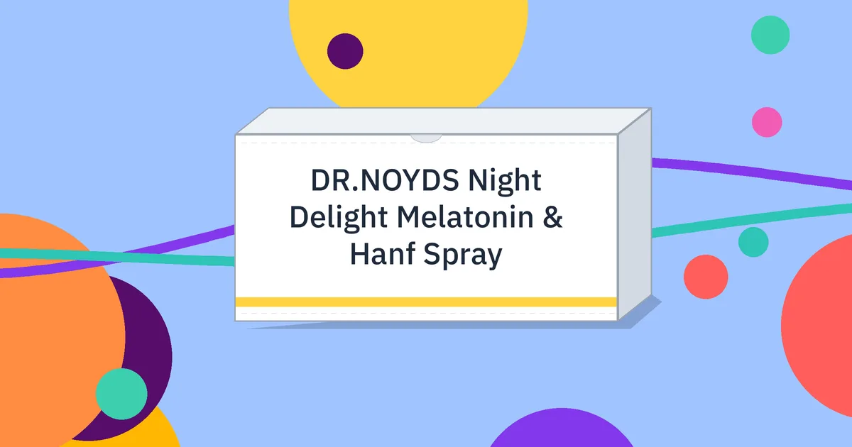 Symbolbild: Packung mit der Aufschrift DR.NOYDS Night Delight Melatonin & Hanf Spray (PZN 18067430) – Verfügbarkeit und Bezug in Apotheken in Frankfurt am Main