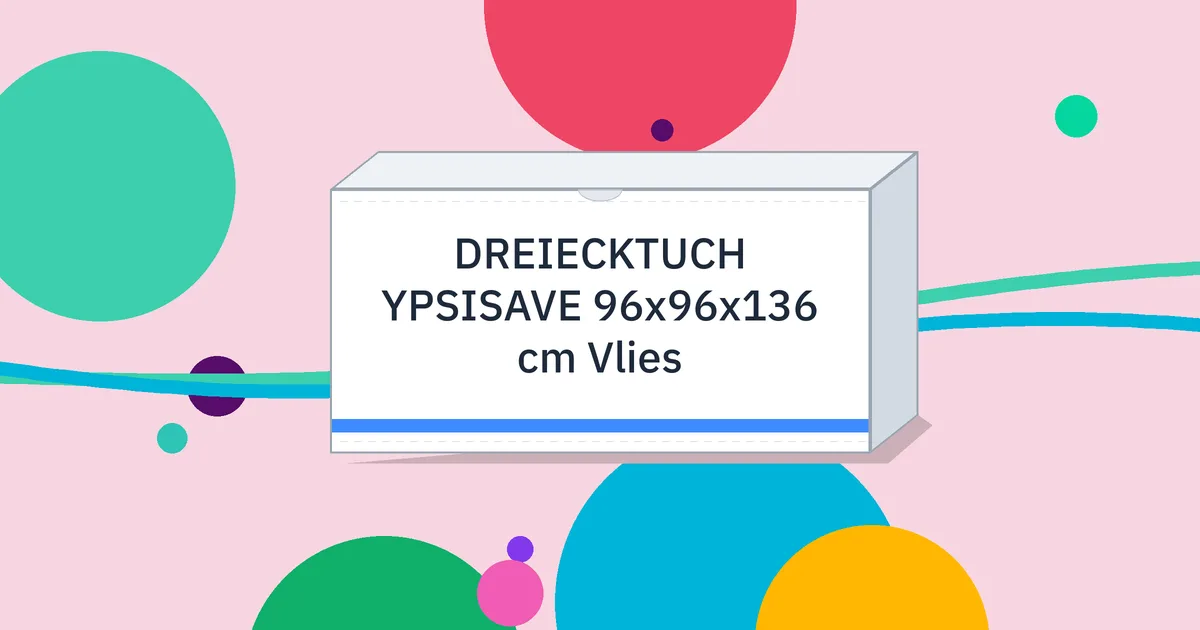Symbolbild: Packung mit der Aufschrift DREIECKTUCH YPSISAVE 96x96x136 cm Vlies (PZN 03562939) – Verfügbarkeit und Bezug in Apotheken in Frankfurt am Main