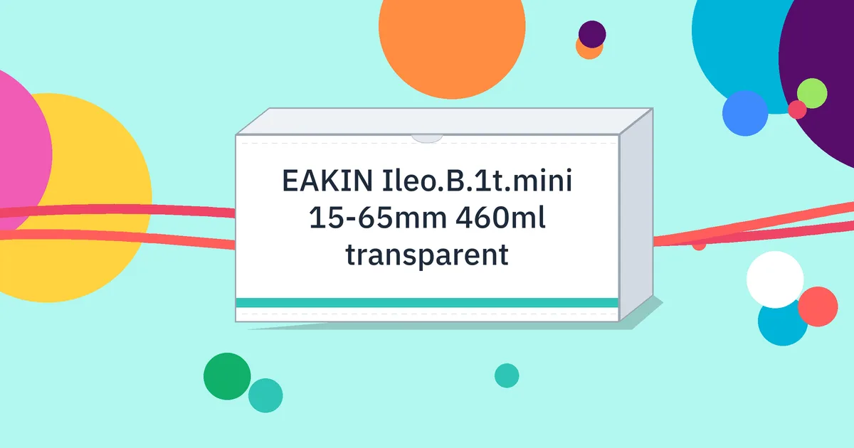 Symbolbild: Packung mit der Aufschrift EAKIN Ileo.B.1t.mini 15-65mm 460ml transparent (PZN 09642154) – Verfügbarkeit und Bezug in Apotheken in Frankfurt am Main