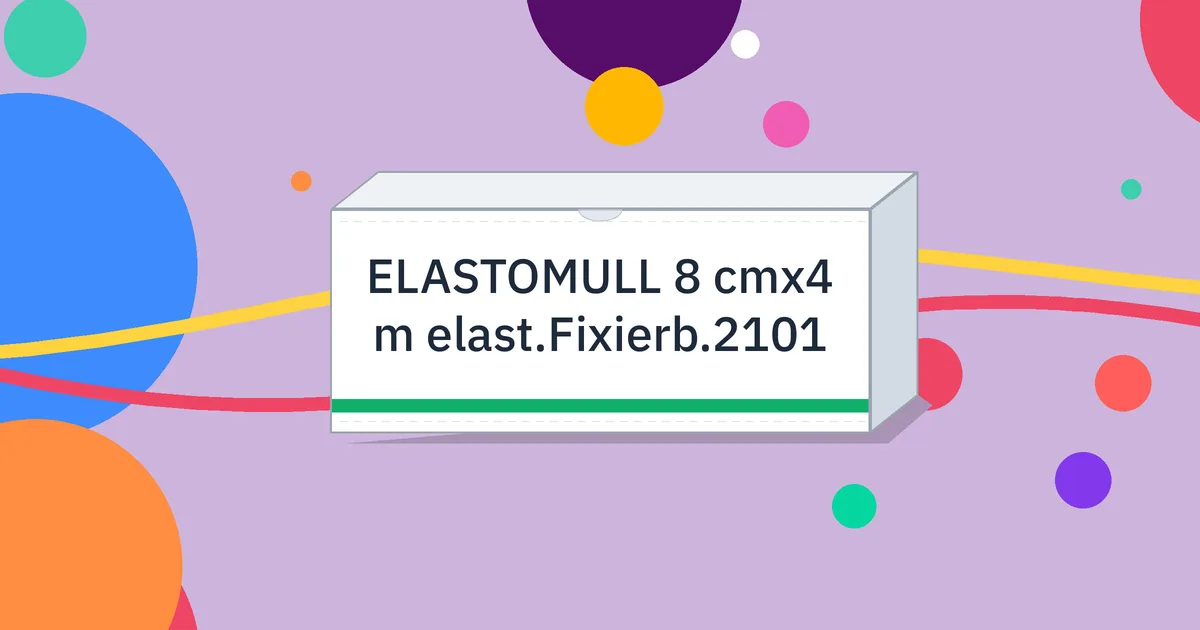 Symbolbild: Packung mit der Aufschrift ELASTOMULL 8 cmx4 m elast.Fixierb.2101 (PZN 20371916) – Verfügbarkeit und Bezug in Apotheken in Frankfurt am Main