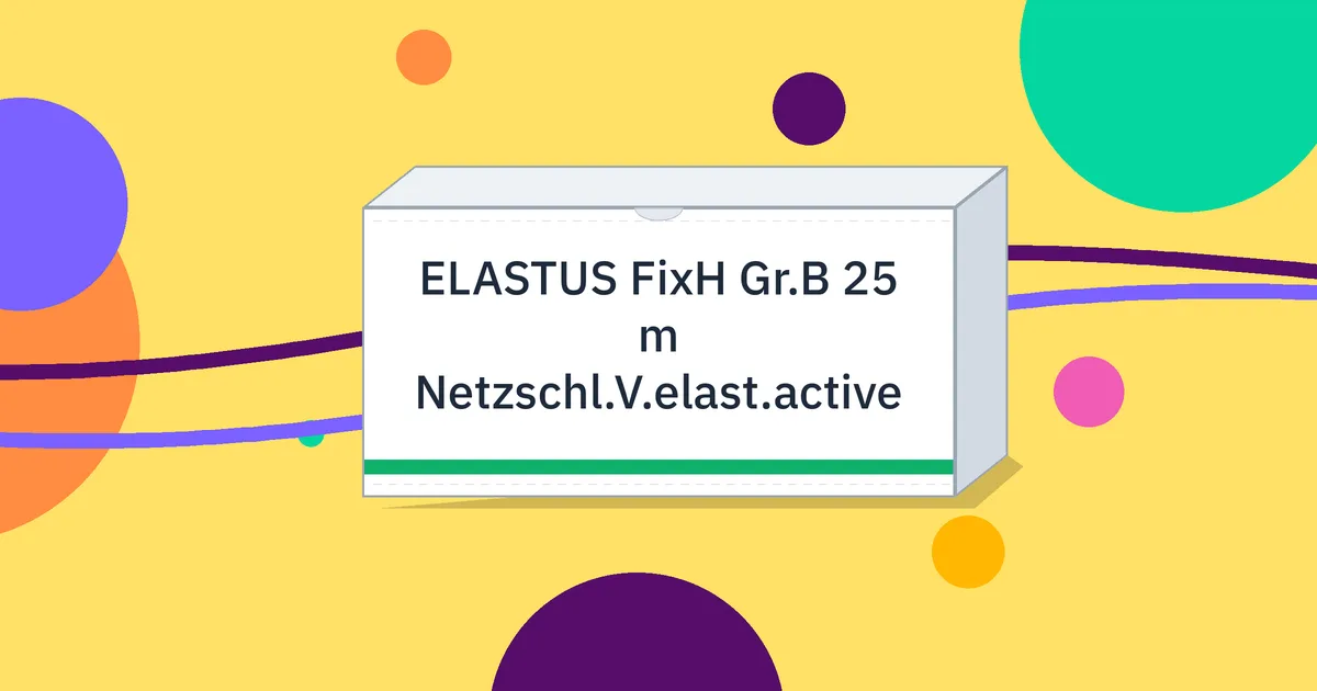 Symbolbild: Packung mit der Aufschrift ELASTUS FixH Gr.B 25 m Netzschl.V.elast.active (PZN 01313020) – Verfügbarkeit und Bezug in Apotheken in Frankfurt am Main