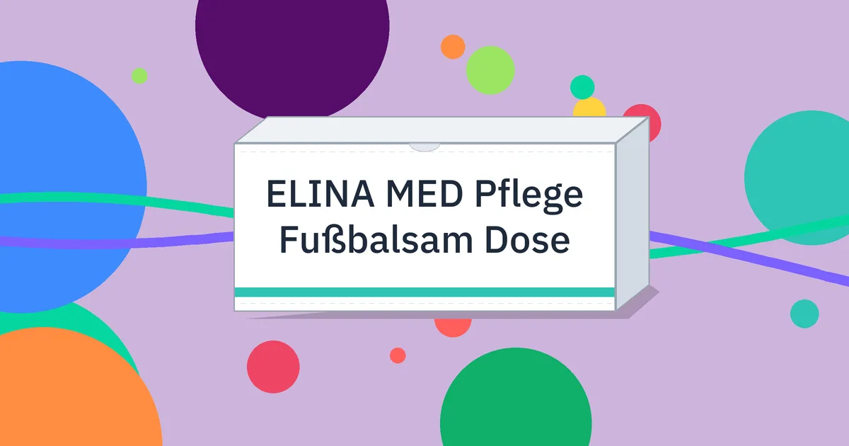 Symbolbild: Packung mit der Aufschrift ELINA MED Pflege Fußbalsam Dose (PZN 13624647) – Verfügbarkeit und Bezug in Apotheken in Frankfurt am Main