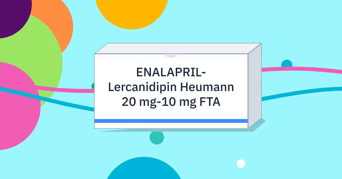 Symbolbild: Packung mit der Aufschrift ENALAPRIL-Lercanidipin Heumann 20 mg-10 mg FTA (PZN 18470769) – Verfügbarkeit und Bezug in Apotheken in Frankfurt am Main
