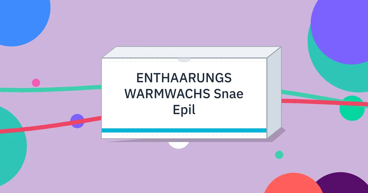 Symbolbild: Packung mit der Aufschrift ENTHAARUNGS WARMWACHS Snae Epil (PZN 02187793) – Verfügbarkeit und Bezug in Apotheken in Frankfurt am Main