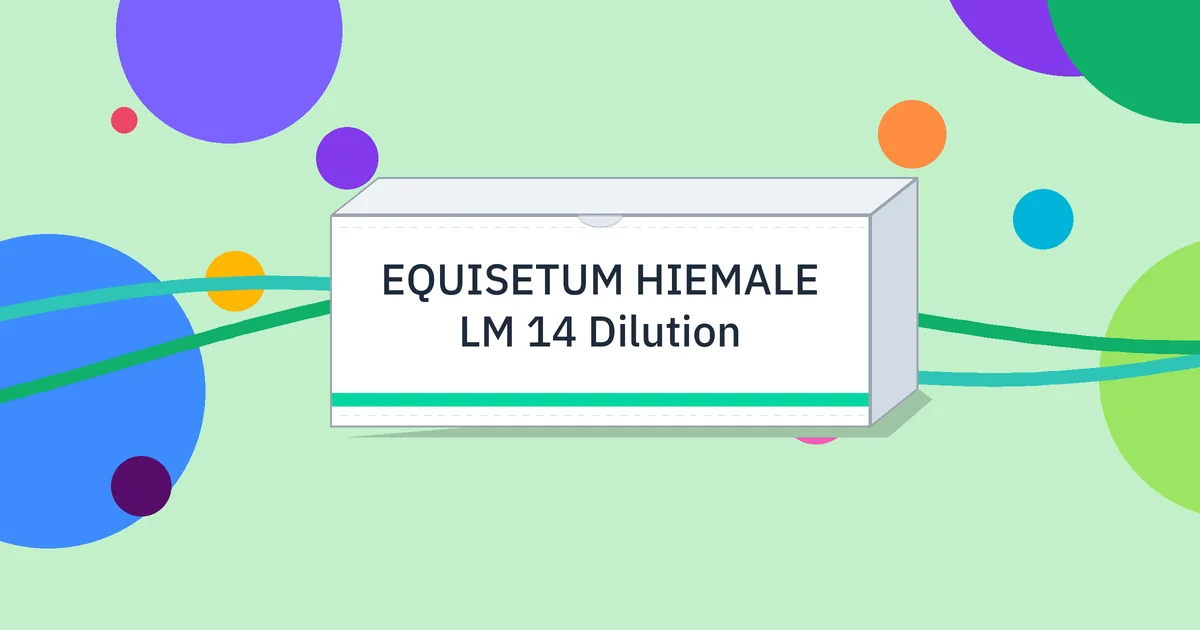 Symbolbild: Packung mit der Aufschrift EQUISETUM HIEMALE LM 14 Dilution (PZN 13473473) – Verfügbarkeit und Bezug in Apotheken in Frankfurt am Main