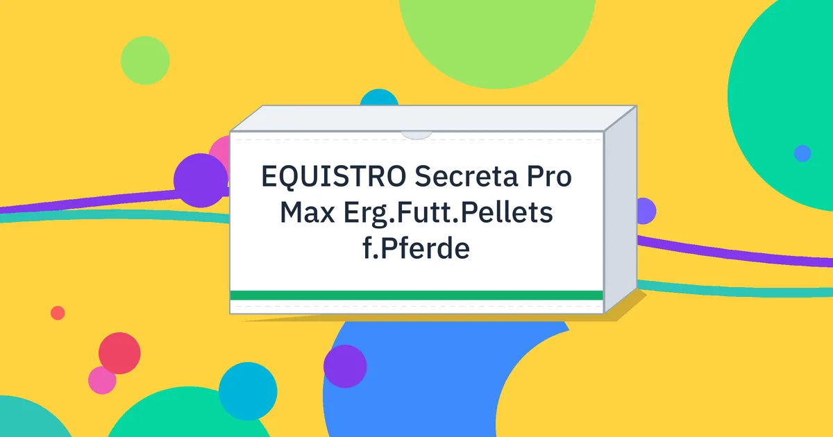 Symbolbild: Packung mit der Aufschrift EQUISTRO Secreta Pro Max Erg.Futt.Pellets f.Pferde (PZN 16361929) – Verfügbarkeit und Bezug in Apotheken in Frankfurt am Main