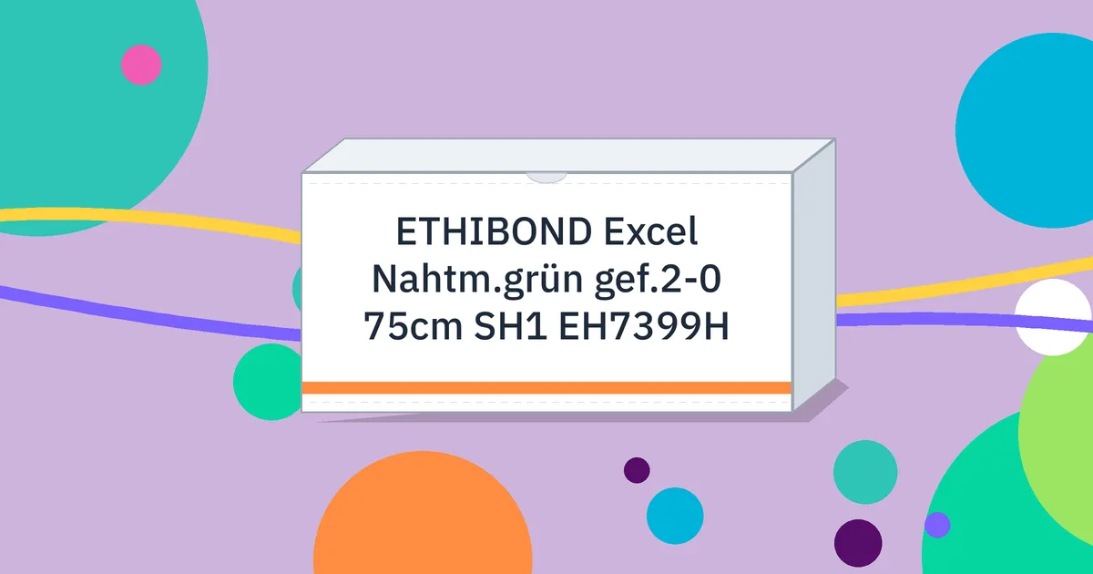Symbolbild: Packung mit der Aufschrift ETHIBOND Excel Nahtm.grün gef.2-0 75cm SH1 EH7399H (PZN 16810238) – Verfügbarkeit und Bezug in Apotheken in Frankfurt am Main