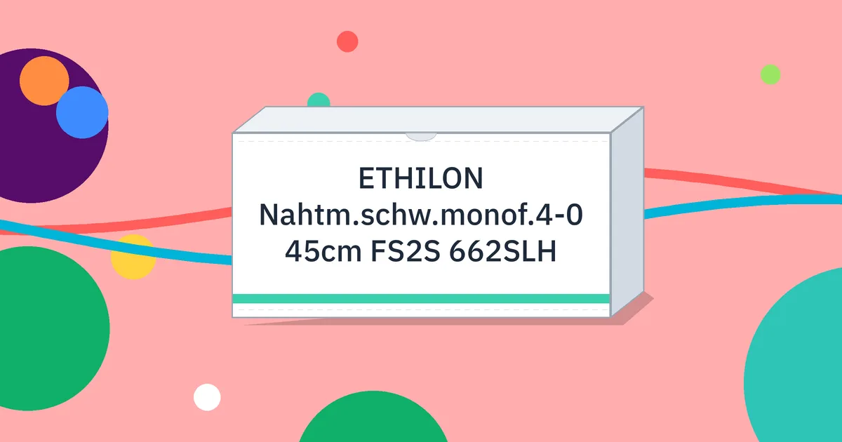 Symbolbild: Packung mit der Aufschrift ETHILON Nahtm.schw.monof.4-0 45cm FS2S 662SLH (PZN 16777512) – Verfügbarkeit und Bezug in Apotheken in Frankfurt am Main