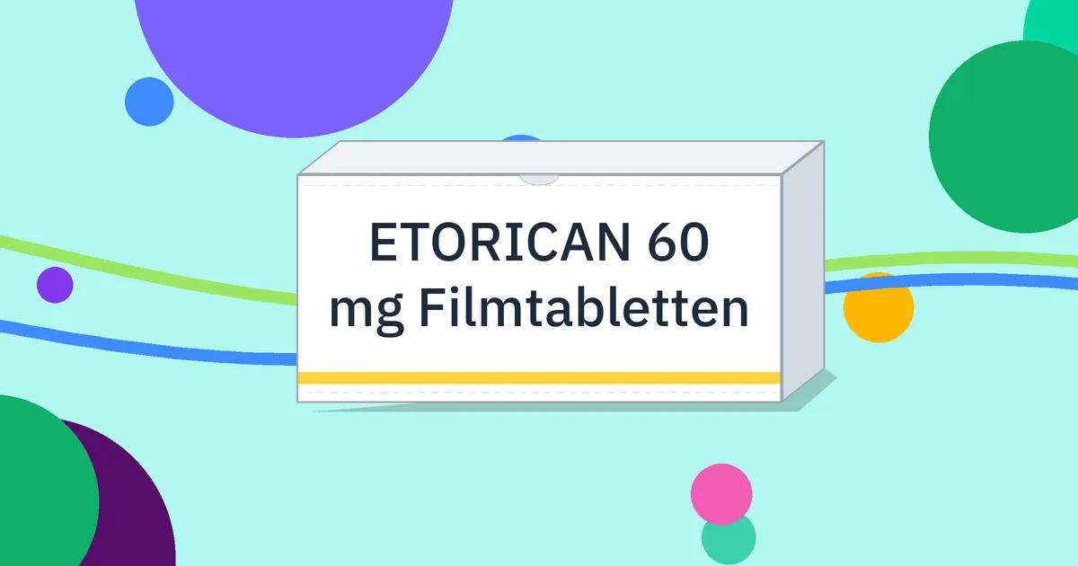 Symbolbild: Packung mit der Aufschrift ETORICAN 60 mg Filmtabletten (PZN 12652601) – Verfügbarkeit und Bezug in Apotheken in Frankfurt am Main