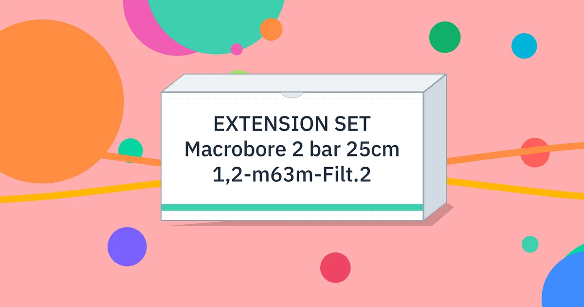 Symbolbild: Packung mit der Aufschrift EXTENSION SET Macrobore 2 bar 25cm 1,2-m63m-Filt.2 (PZN 19858754) – Verfügbarkeit und Bezug in Apotheken in Frankfurt am Main