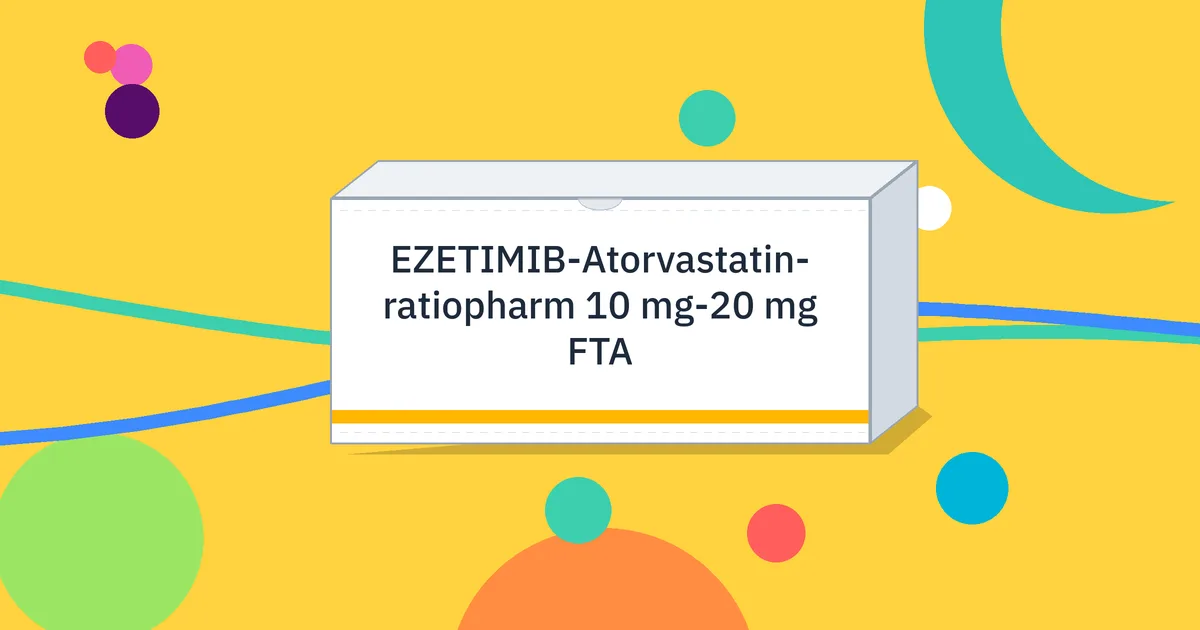 Symbolbild: Packung mit der Aufschrift EZETIMIB-Atorvastatin-ratiopharm 10 mg-20 mg FTA (PZN 16852484) – Verfügbarkeit und Bezug in Apotheken in Frankfurt am Main