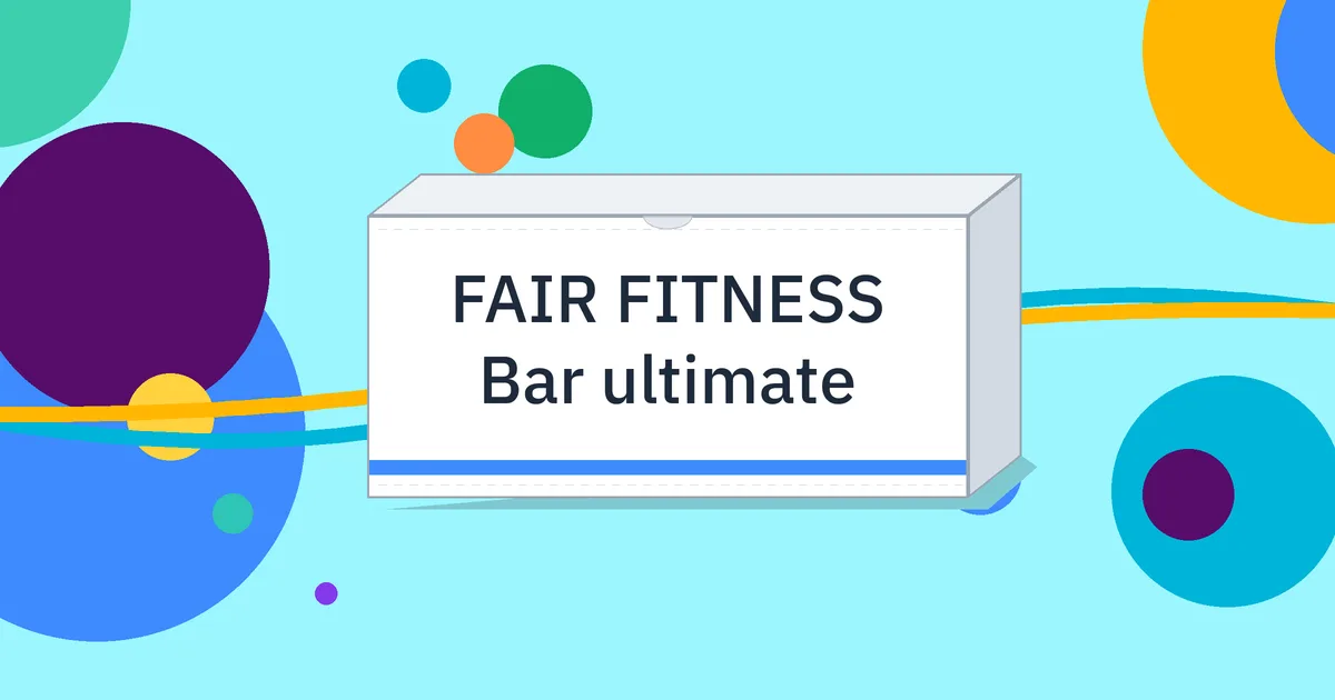 Symbolbild: Packung mit der Aufschrift FAIR FITNESS Bar ultimate (PZN 19549042) – Verfügbarkeit und Bezug in Apotheken in Frankfurt am Main