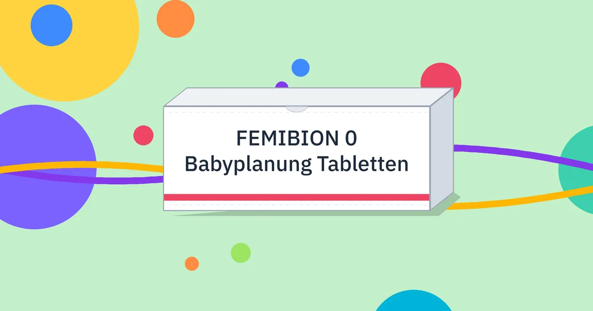 Symbolbild: Packung mit der Aufschrift FEMIBION 0 Babyplanung Tabletten (PZN 16329328) – Verfügbarkeit und Bezug in Apotheken in Frankfurt am Main